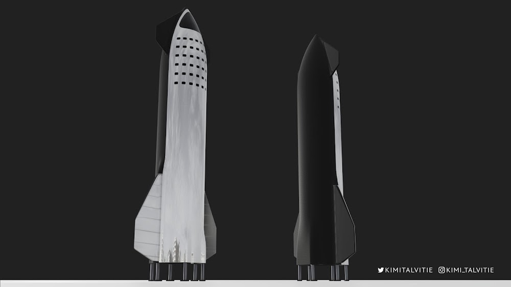 Renders of SpaceX new Starship design by Kimi Talvitie | human Mars