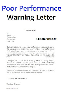 Sample Poor Performance Warning Letter template - doc and pdf | Sample ...