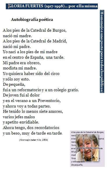 LEER ES DESCUBRIR: GLORIA FUERTES (1917-1998)... POR ELLA MISMA ...