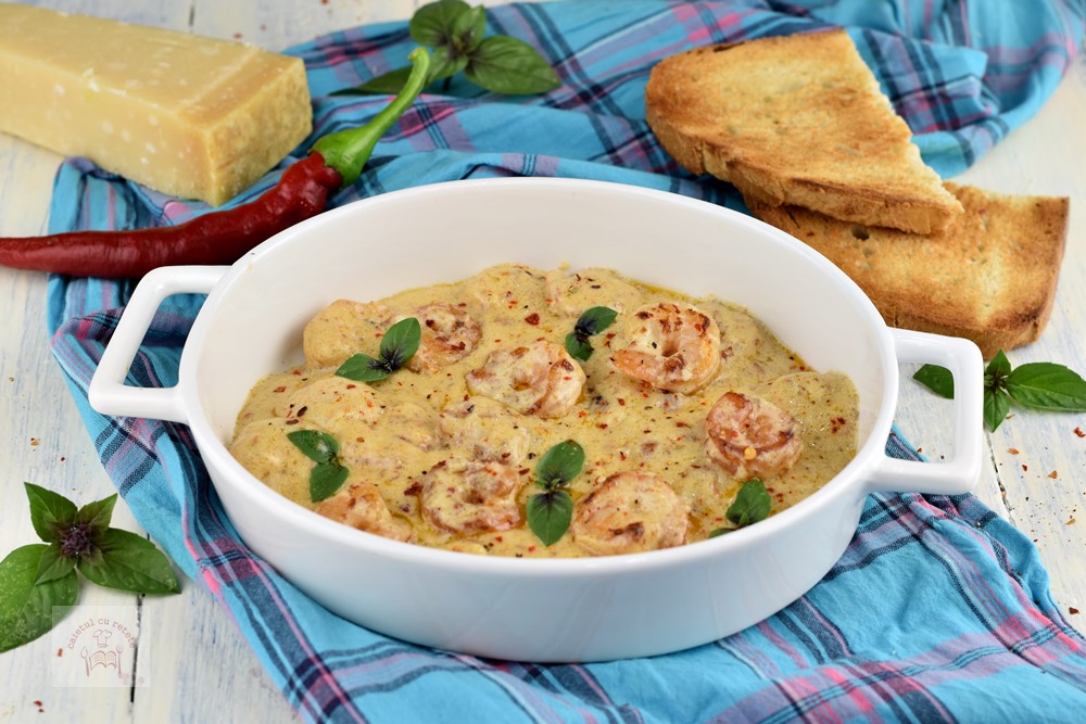 Creveti in sos de parmezan - CAIETUL CU RETETE