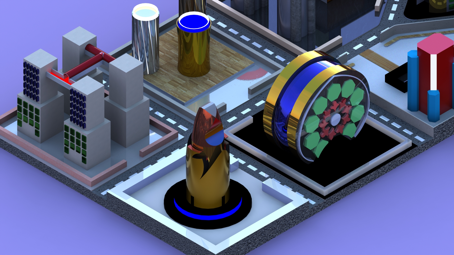 Solid work | city model | animation | solid modeling