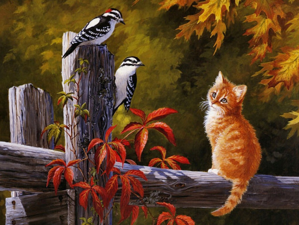 Historia y evolución de la pintura artística : Paisajes con pájaros