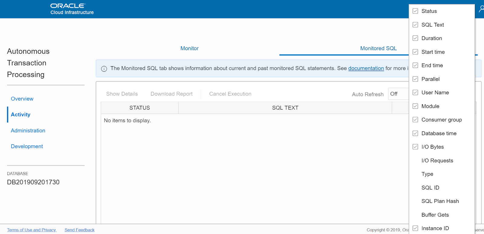 Oracle DBA Quick Notes: Oracle Autonomous Database - Performance Monitoring