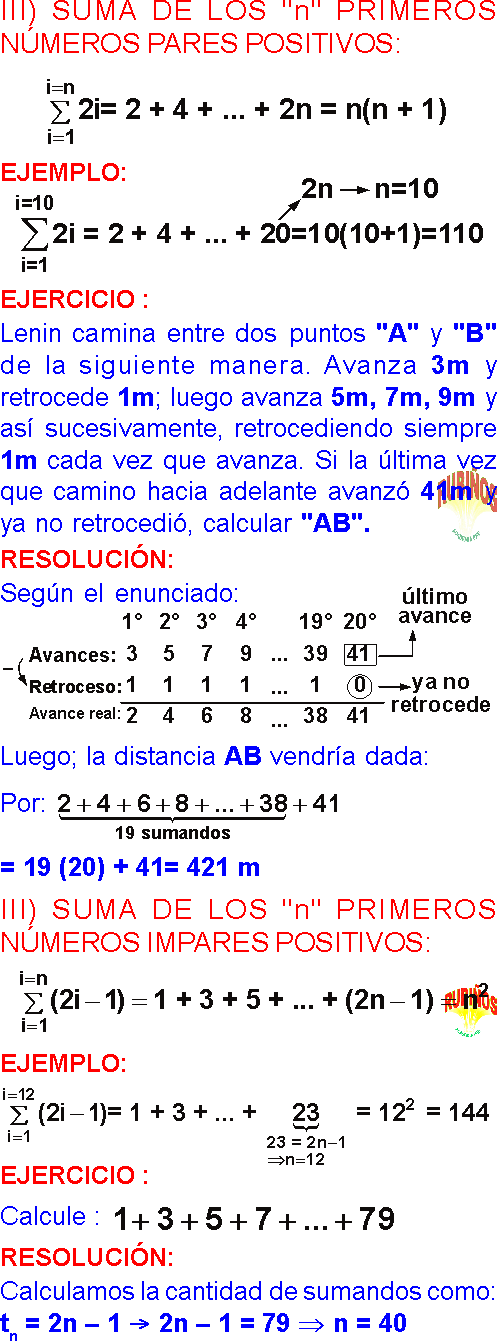 SERIES Y SUMATORIAS FÓRMULAS , MÉTODOS Y EJEMPLOS DE RAZONAMIENTO ...
