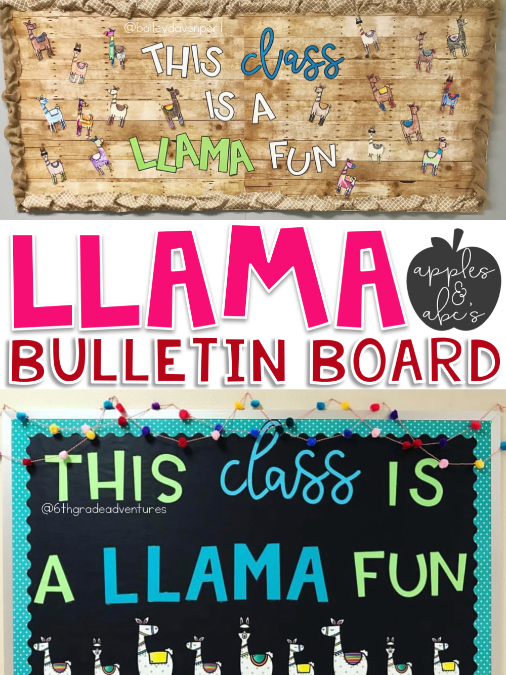 Llama Bulletin Board - Apples & ABC's