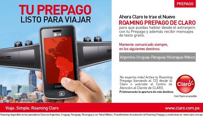 CLARO QUE TIENES MAS: Roaming Prepago Claro