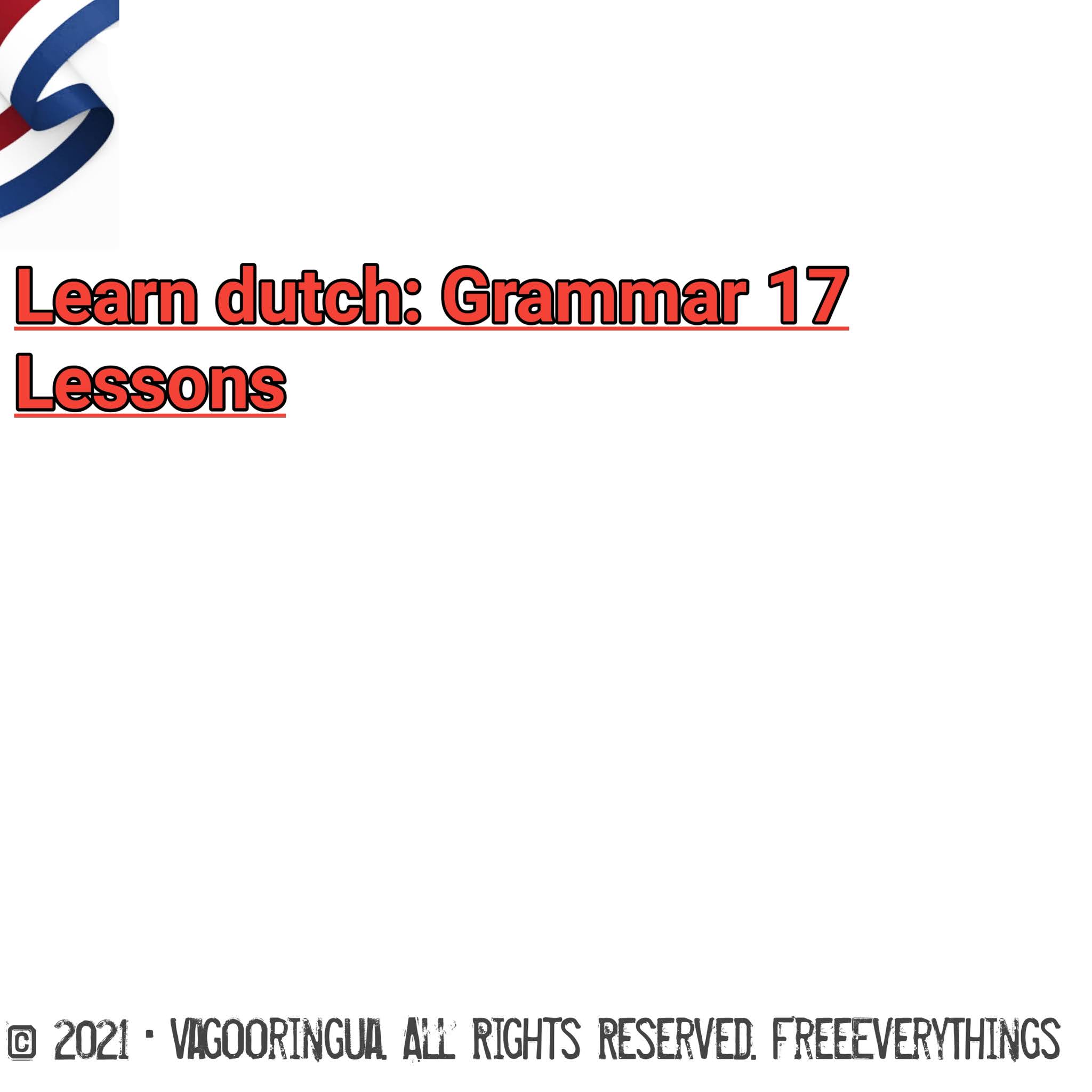 Learn Dutch Grammar 17 Lessons Vagoor learn-dutch-grammar-17-lessons-vagoor