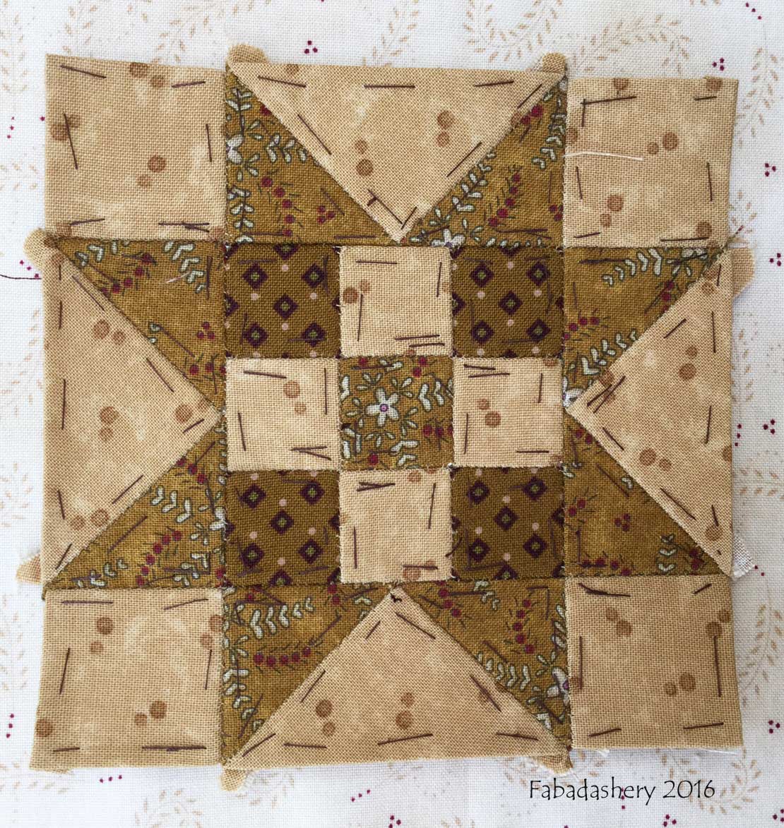 Fabadashery: Dear Jane Quilt - Block K13 Brandon's Star