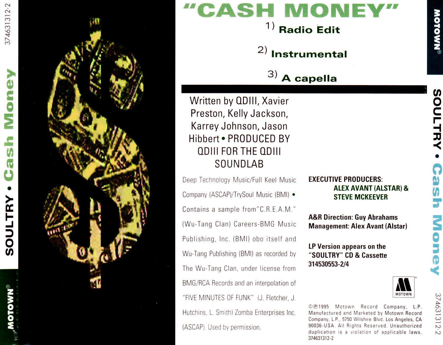 highest level of music: Soultry - Cash Money-Promo-CDS-1995