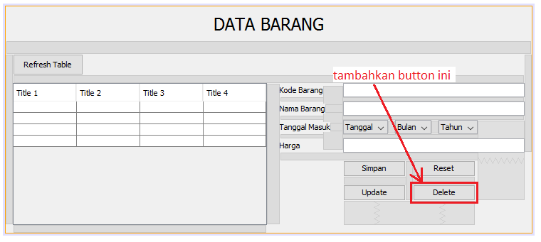 Tutorial Java Netbeans Cara Menciptakan Tombol Delete Ke