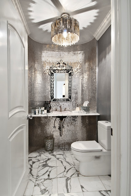 The Granite Gurus: 5 Glamorous Silver Bathrooms