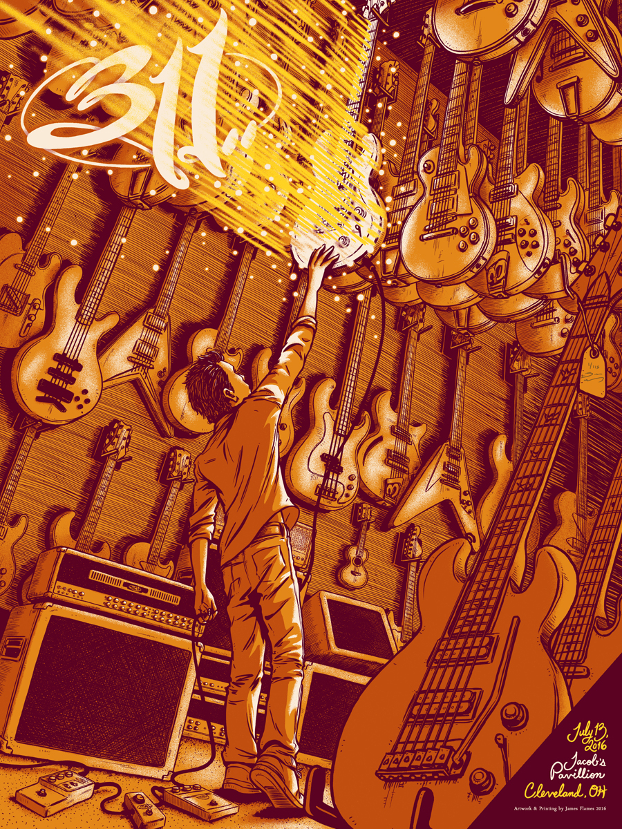 INSIDE THE ROCK POSTER FRAME BLOG: 311 James Flames Cleveland Poster