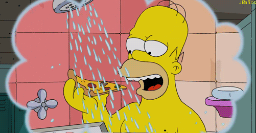 The Simpsons: Homero no pierde bocado ni en la ducha