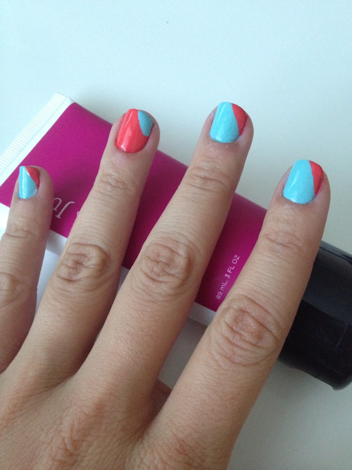 The Makeup Masochist: Nails of the Week: Summer Diagonal Tip Manicure