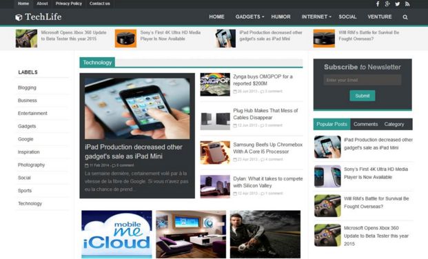 5 Template Blogger Keren Dan Responsive Siap Download - NewsUpdate