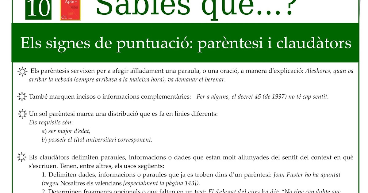 Els llibres d'Àrbena: SABIES QUE... ELS SIGNES DE PUNTUACIÓ: PARÈNTESI ...