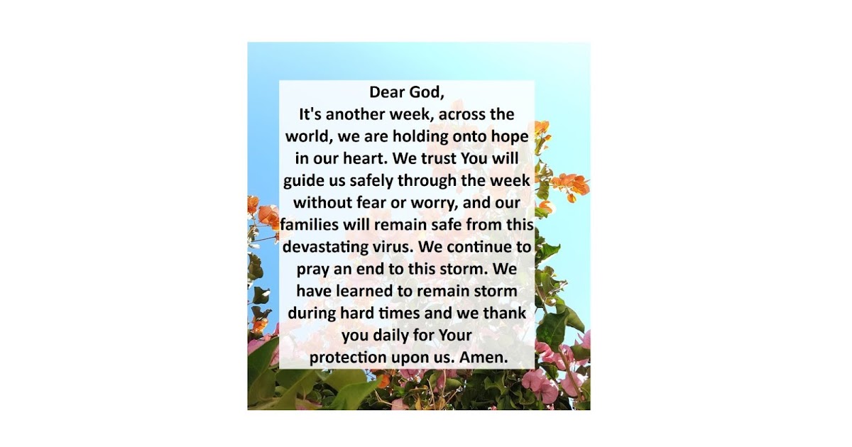 May the Lord Protect us safely through the Week 🙏 ️