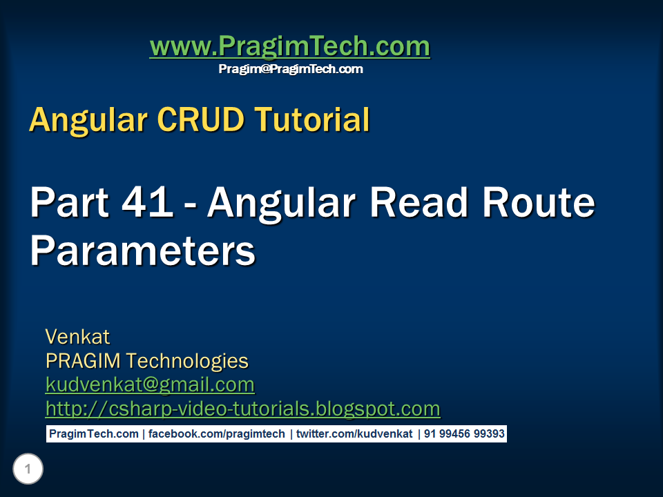 Sql server, .net and c# video tutorial: Angular read route parameters ... Sql server, .net and c# video tutorial: Angular read route parameters ...
