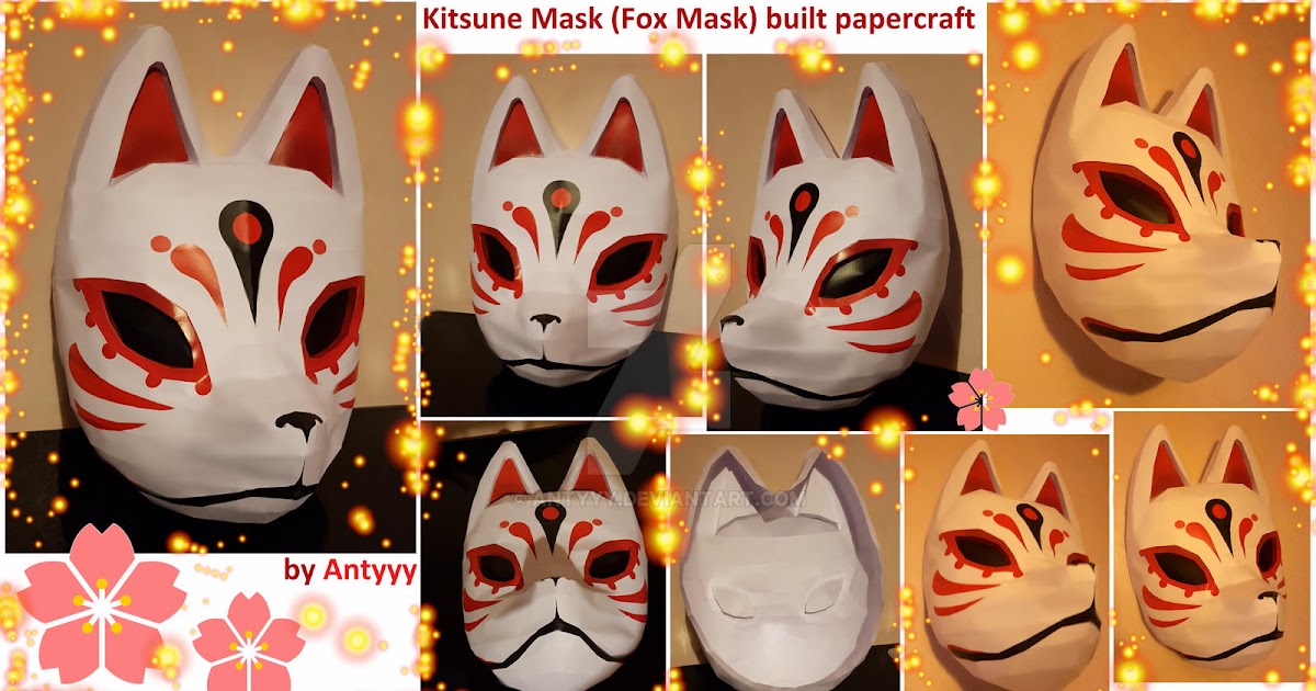 Antyyy s Papercrafts Kitsune Mask Fox Mask Built Papercraft antyyy-s-papercrafts-kitsune-mask-fox-mask-built-papercraft