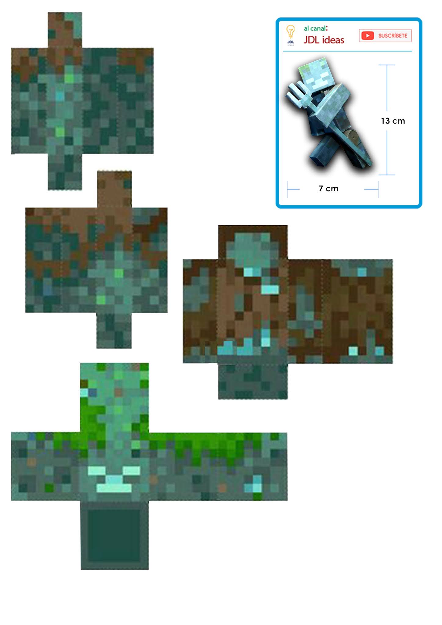 Papercraft Minecraft Zombie Ahogado at Hayley Pell blog