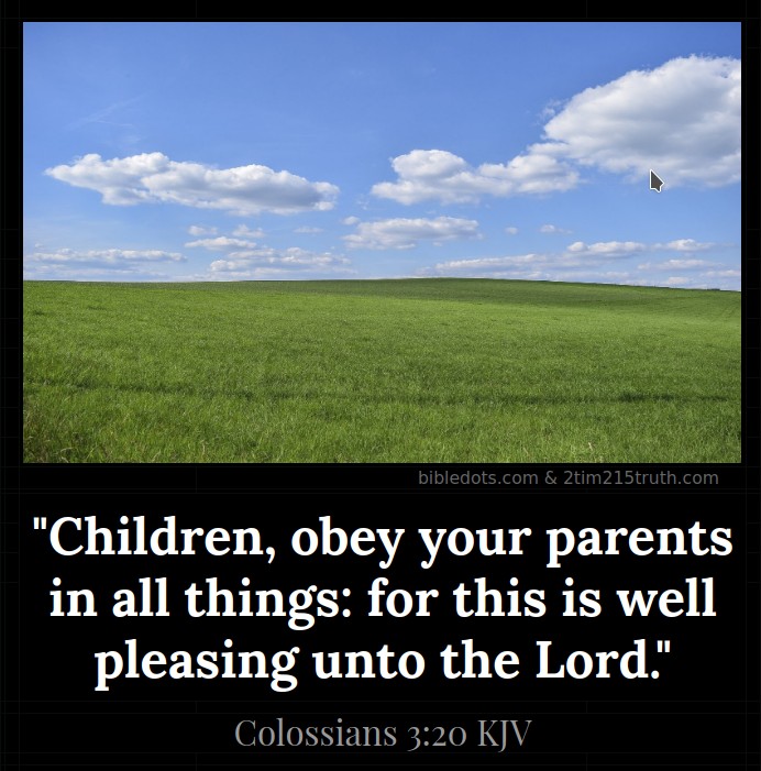 2 Timothy 2:15 Truth: Verse of the Day: Colossians 3:20 KJV
