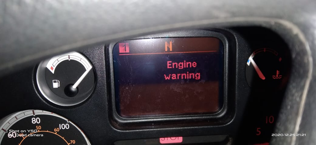 Engine Warning (Stop/Shutdown Engine) on Instrument Panel (On-Highway ...