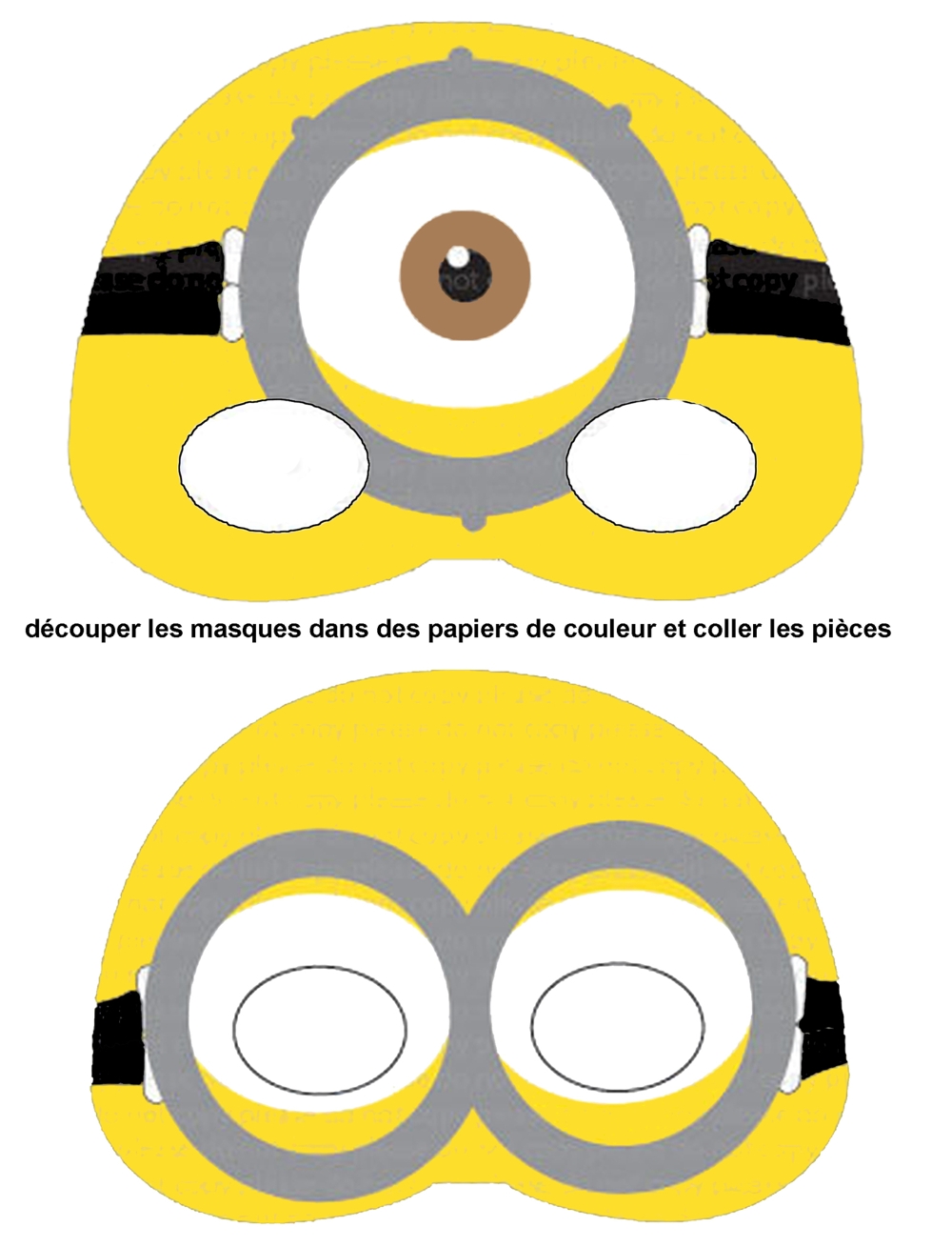 Ideas y moldes de minions para fiestas infantiles ~ Solountip.com