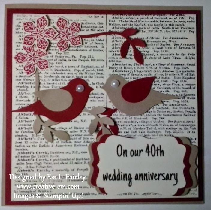 Creative Em: Ruby Wedding Card