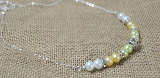 Beader Garden: How to Make Chain Necklace with Pearl and Rhinestone beads
