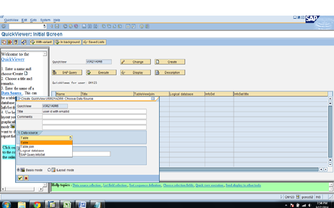 Sap Admin Guru Sqvi Creating Reports With The Quick Viewer