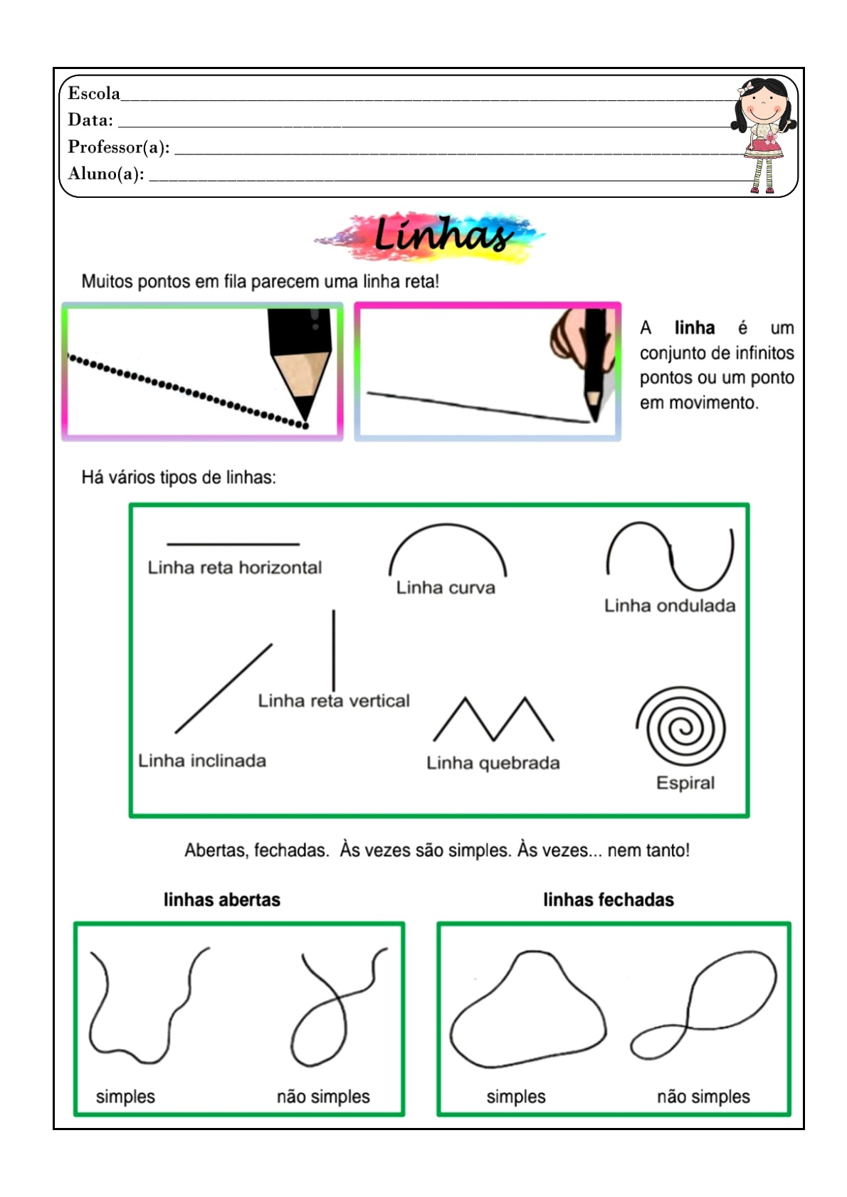 👍Linhas Atividade para trabalhar linhas... ~ Atividade para imprimir