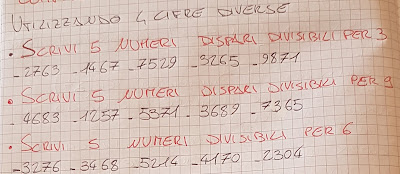 mate rdr: correzione compiti - numeri divisibili per 3; 3 exp 2; (2x3)