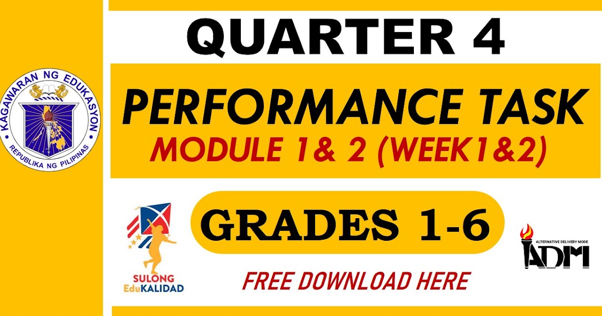 PERFORMANCE TASKS NO.1 GRADE 1-6 Q4 - The Teacher's Craft