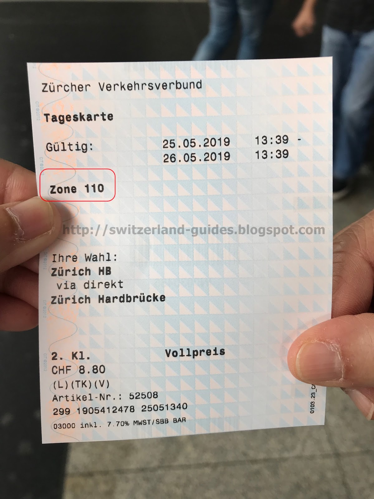 วิธีซื้อตั๋ว 1 Day Pass แบบ Zone ที่ Zurich (ZVV Zone Tickets)