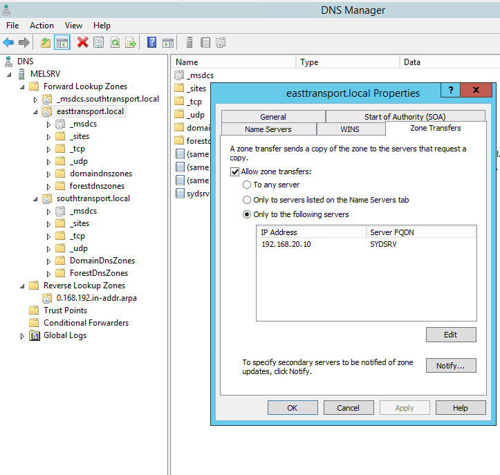 Creating a shortcut trust relationship between two separate Windows Domains