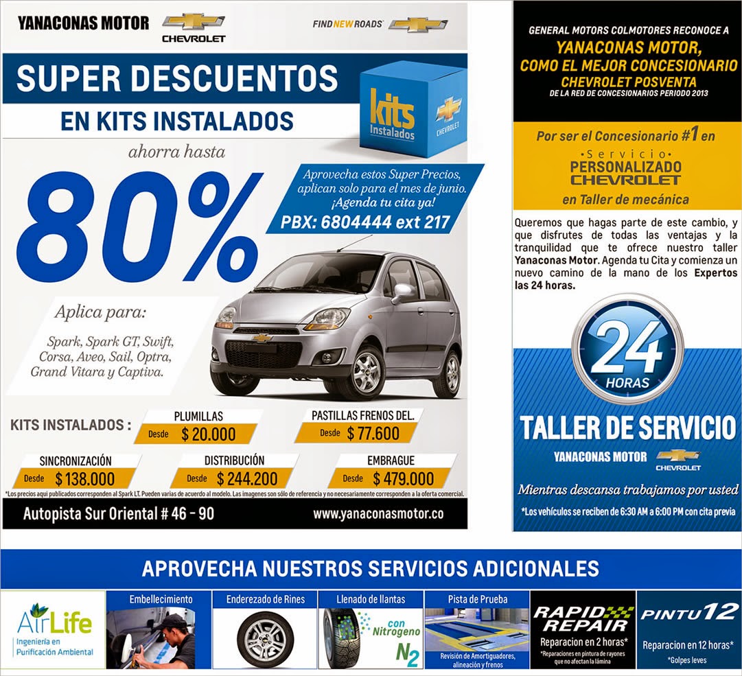Promoción Taller de Servicio Chevrolet - Yanaconas Motor ...