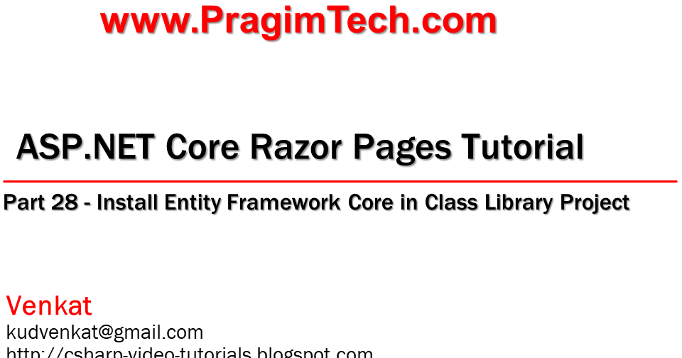 Sql server, .net and c# video tutorial: Install entity framework core ...