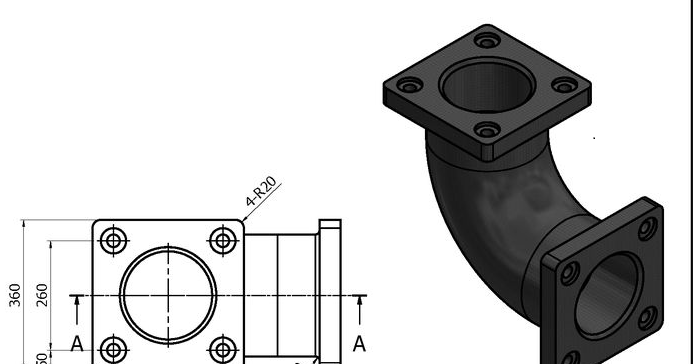 Pipe Section - Solidworks CAD