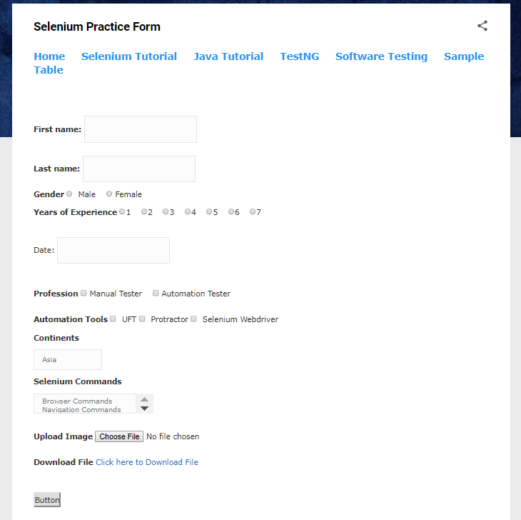 Assignment 3 Automate Demo About Me Form Using Selenium