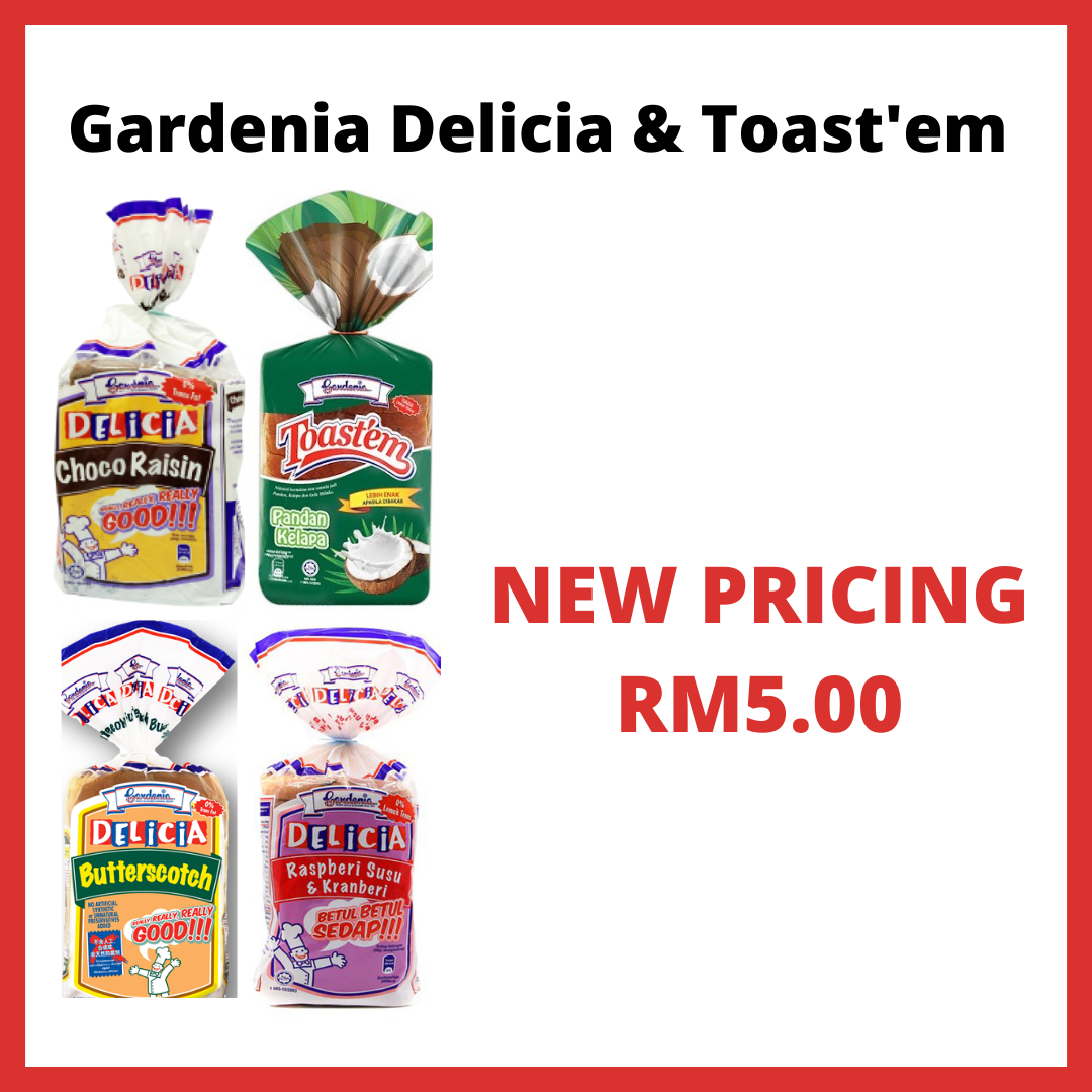 Harga Baru 12 Produk Roti Gardenia Yang Naik Mulai 1 Disember