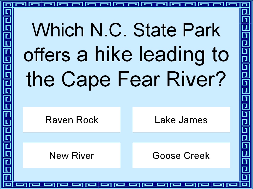 Student Survive 2 Thrive: North Carolina State Parks Trivia Game