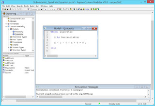 Aspen Custom Modeler Fun!: Quadratic Equation (Beginner)