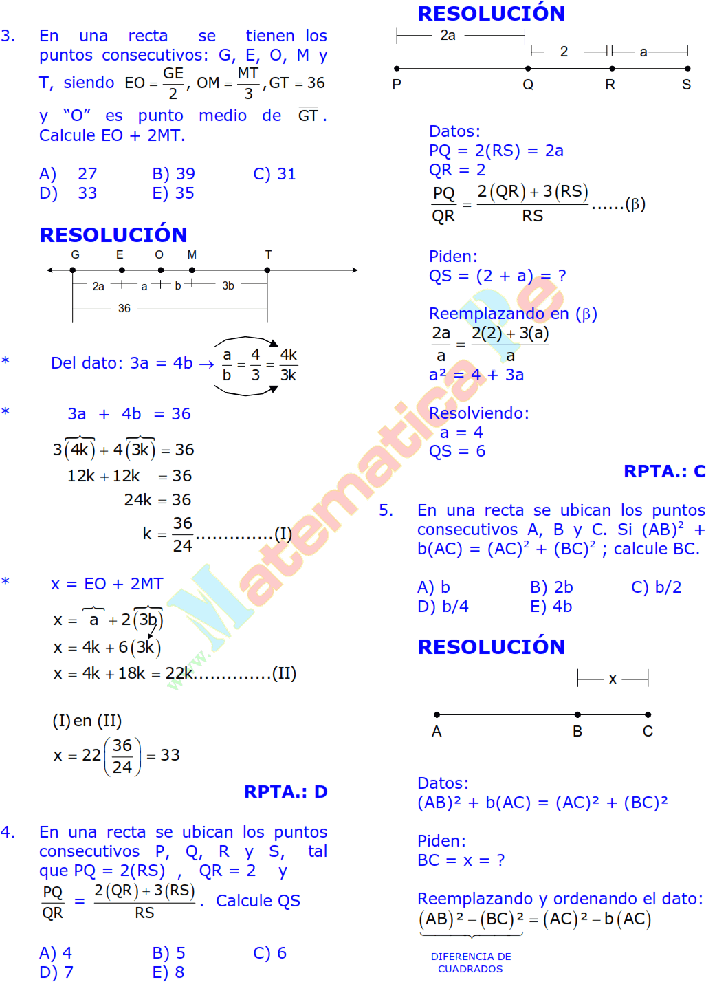SEGMENTOS Y ÁNGULOS EJERCICIOS DESARROLLADOS DE GEOMETRÍA PLANA ...