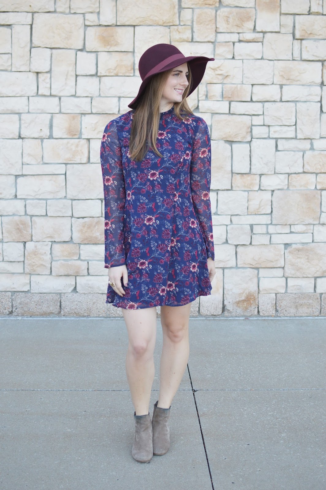 A Memory Of Us: hello again | floral print dress for fall | A Kansas City Fashion Blog