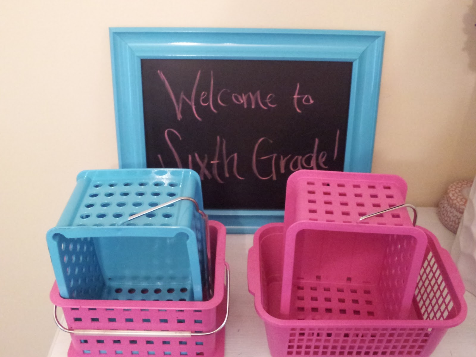 Pink Chandelier: DIY Chalkboard Paint and Classroom Caddies
