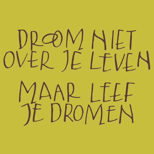 Droom niet over je leven , Maar leef je dromen