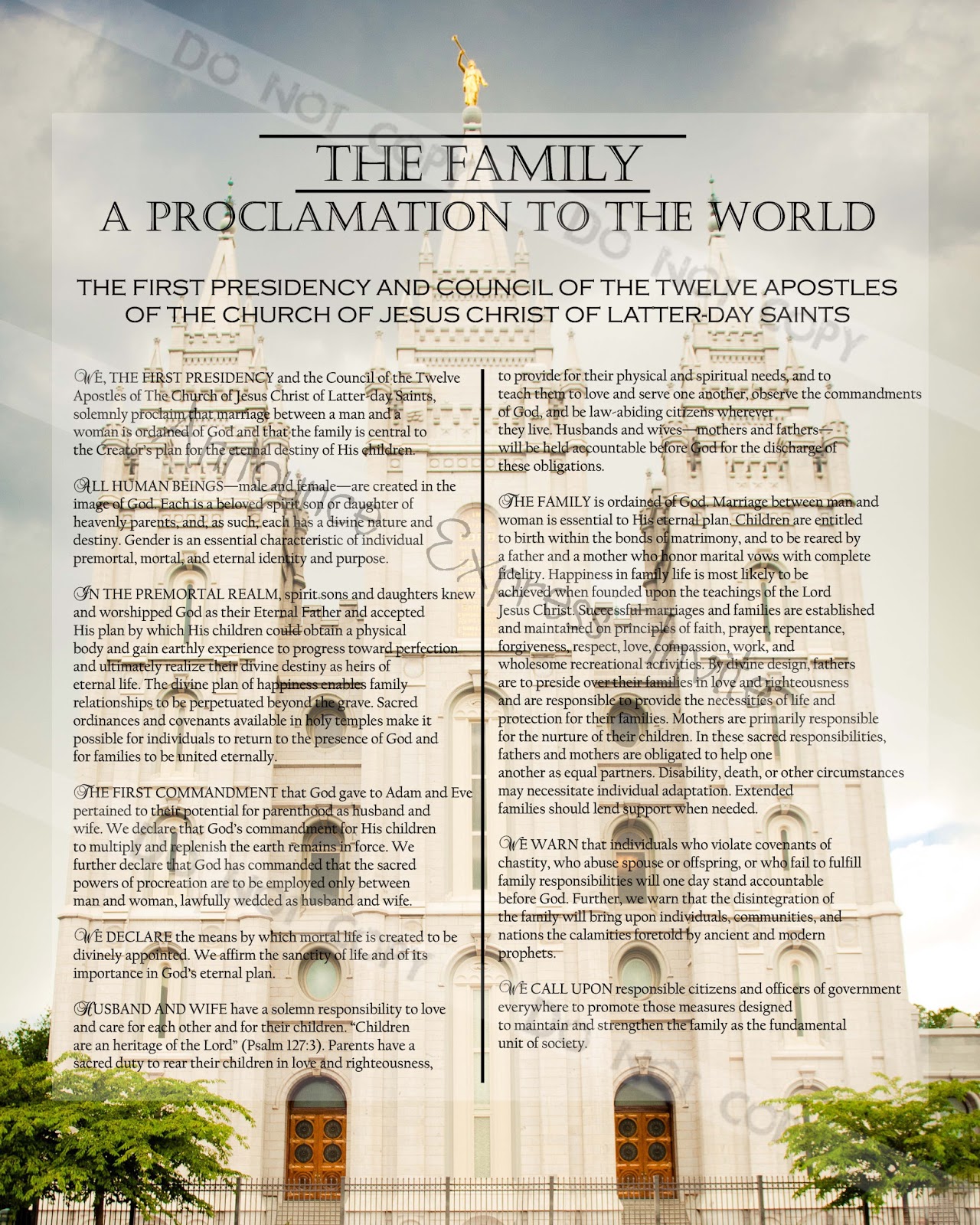 A Pocket full of LDS prints: Temples with the Proclamation