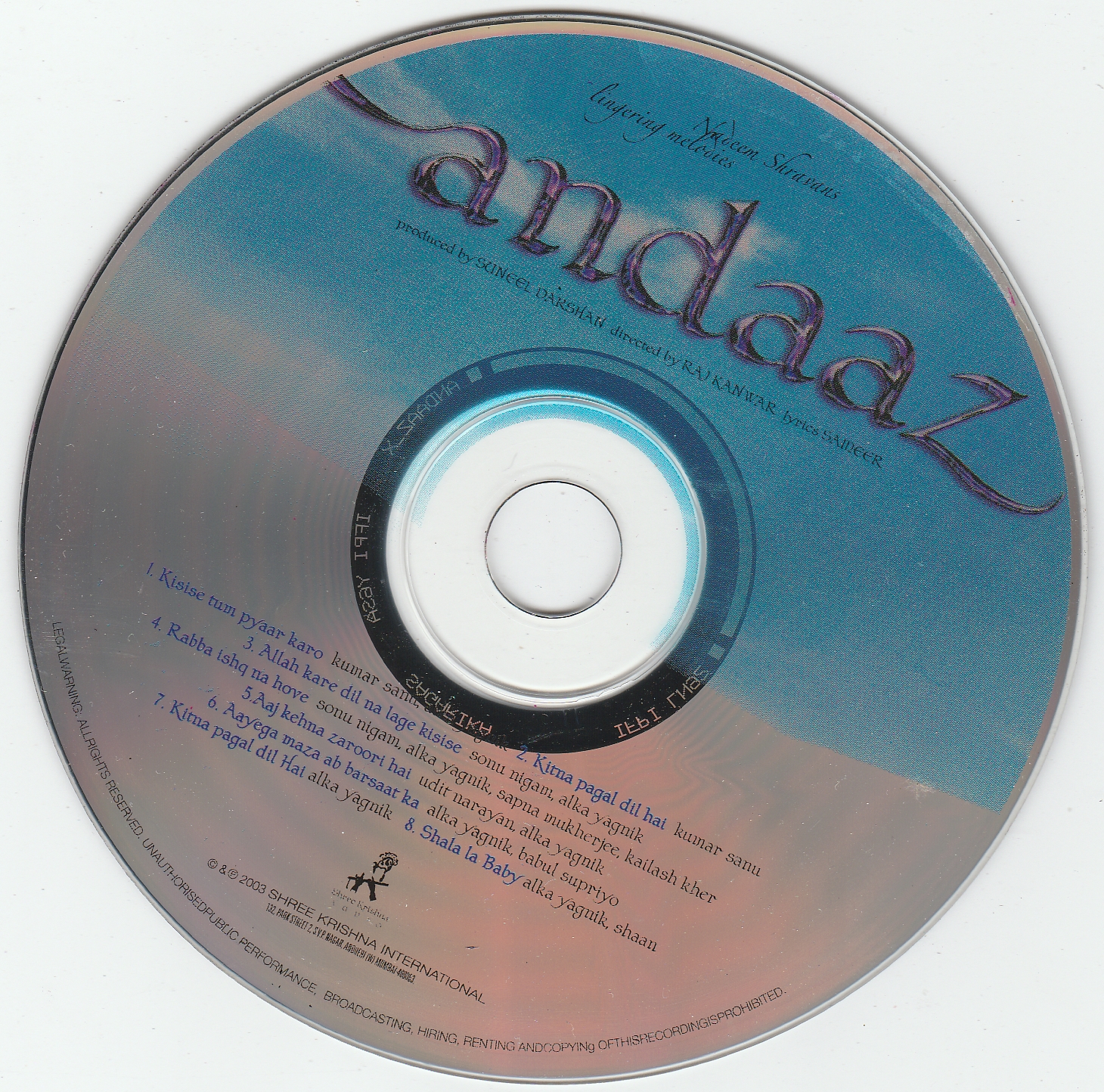Andaaz (2003) [ Shree Krishna Audio TCCD 001] FLAC & 320 KBPS MP3