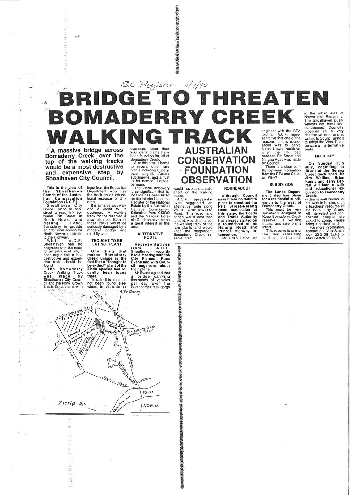 Bomaderry Creek Walk Shoalhaven Asset Newspaper Articles bomaderry-creek-walk-shoalhaven-asset-newspaper-articles