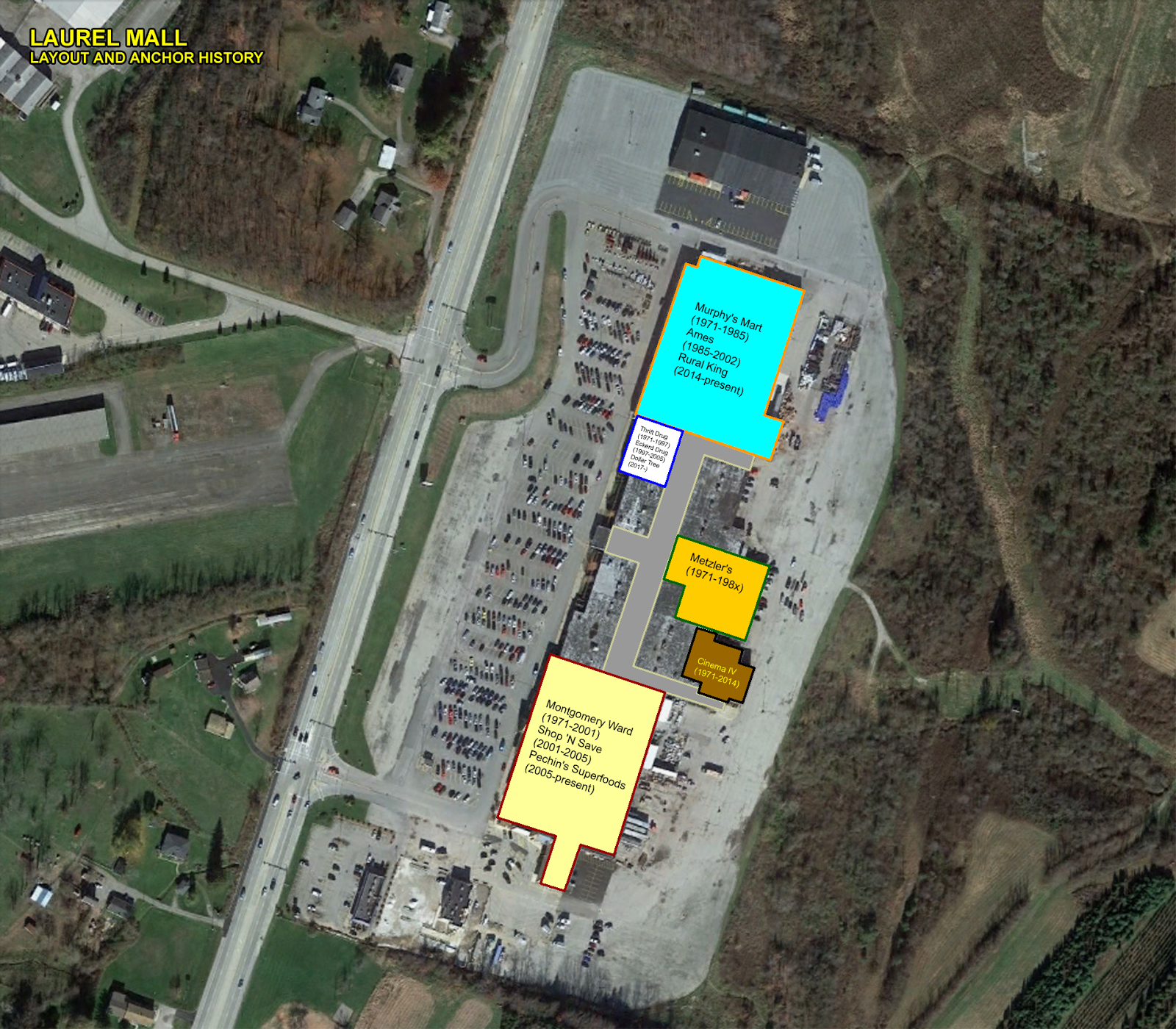 Sky City: Retail History: Laurel Mall: Connellsville (Dunbar Township), PA